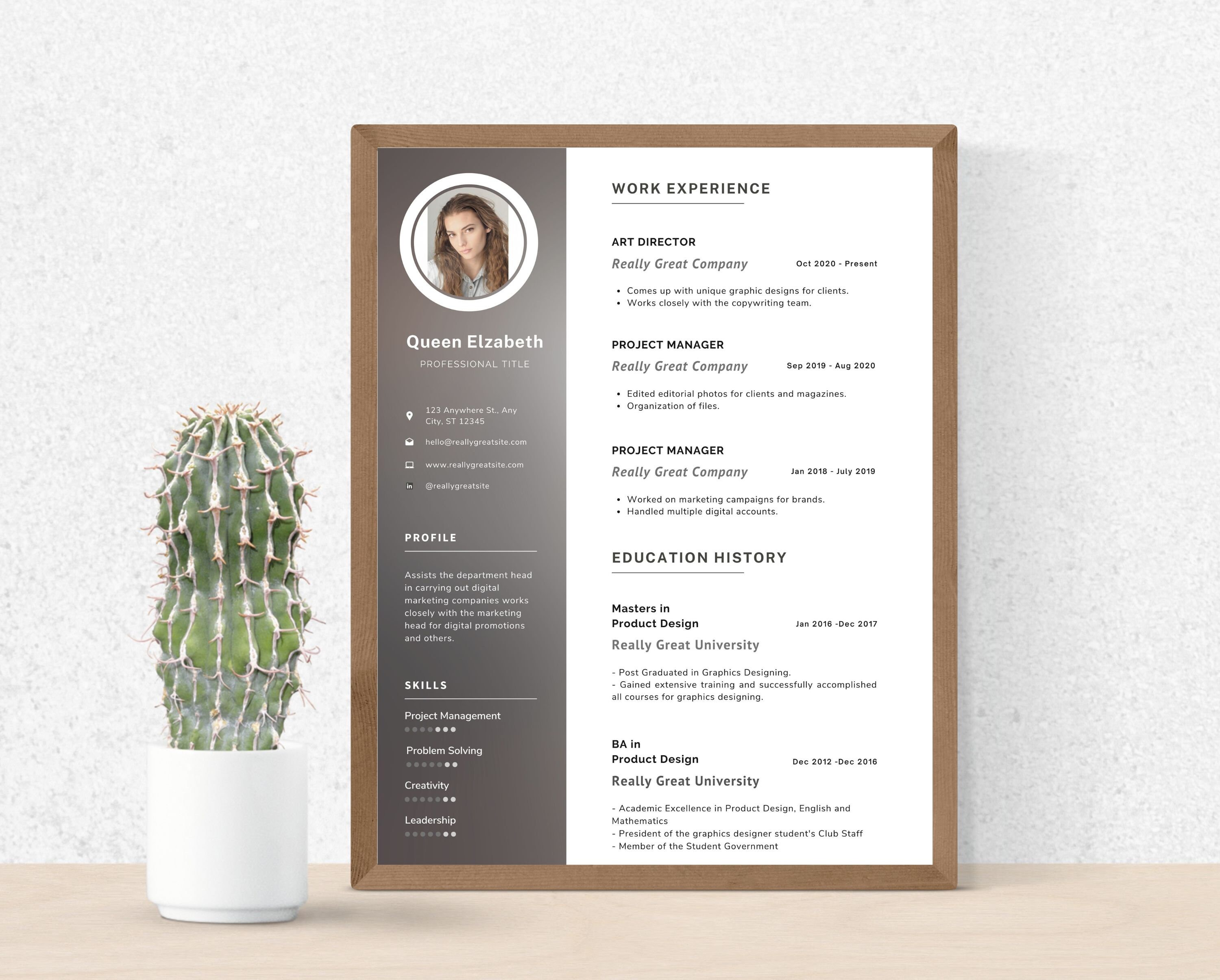 Resume Template With Picture Professional Resume Template for - Etsy