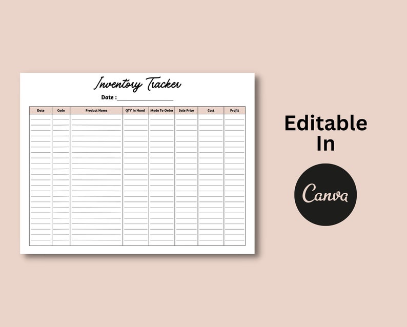 Reselling Inventory Tracker, Printable Inventory Sheet, Small Business ...