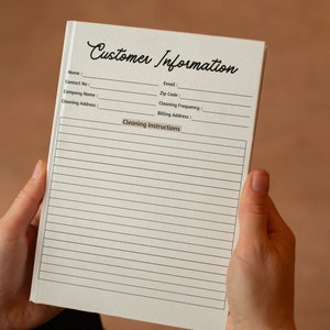 Customer Information Template Printable, Customer Info Log, Cleaning ...
