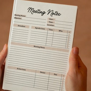 Meeting Notes Template, Editable Meeting Minutes, Printable Business ...