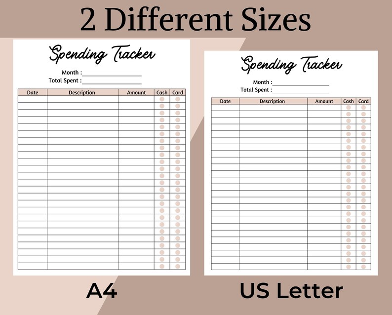 Spending Tracker Expense Tracker Printable Digital - Etsy