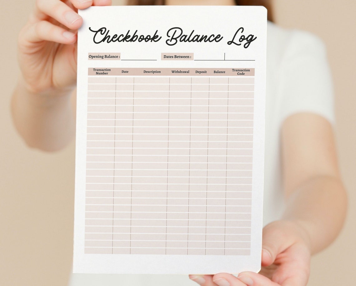 Checkbook Balance Log Printable Income and Expense Canva - Etsy