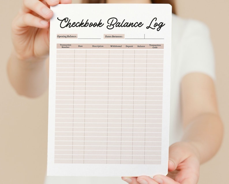 Checkbook Balance Log Printable Income and Expense Canva - Etsy