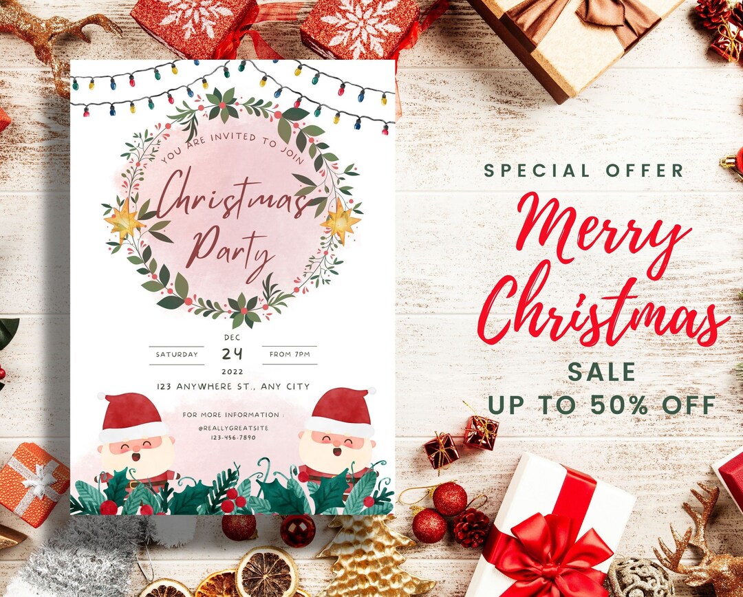 Christmas Party Invitation Christmas Party (Instant Download) - Etsy