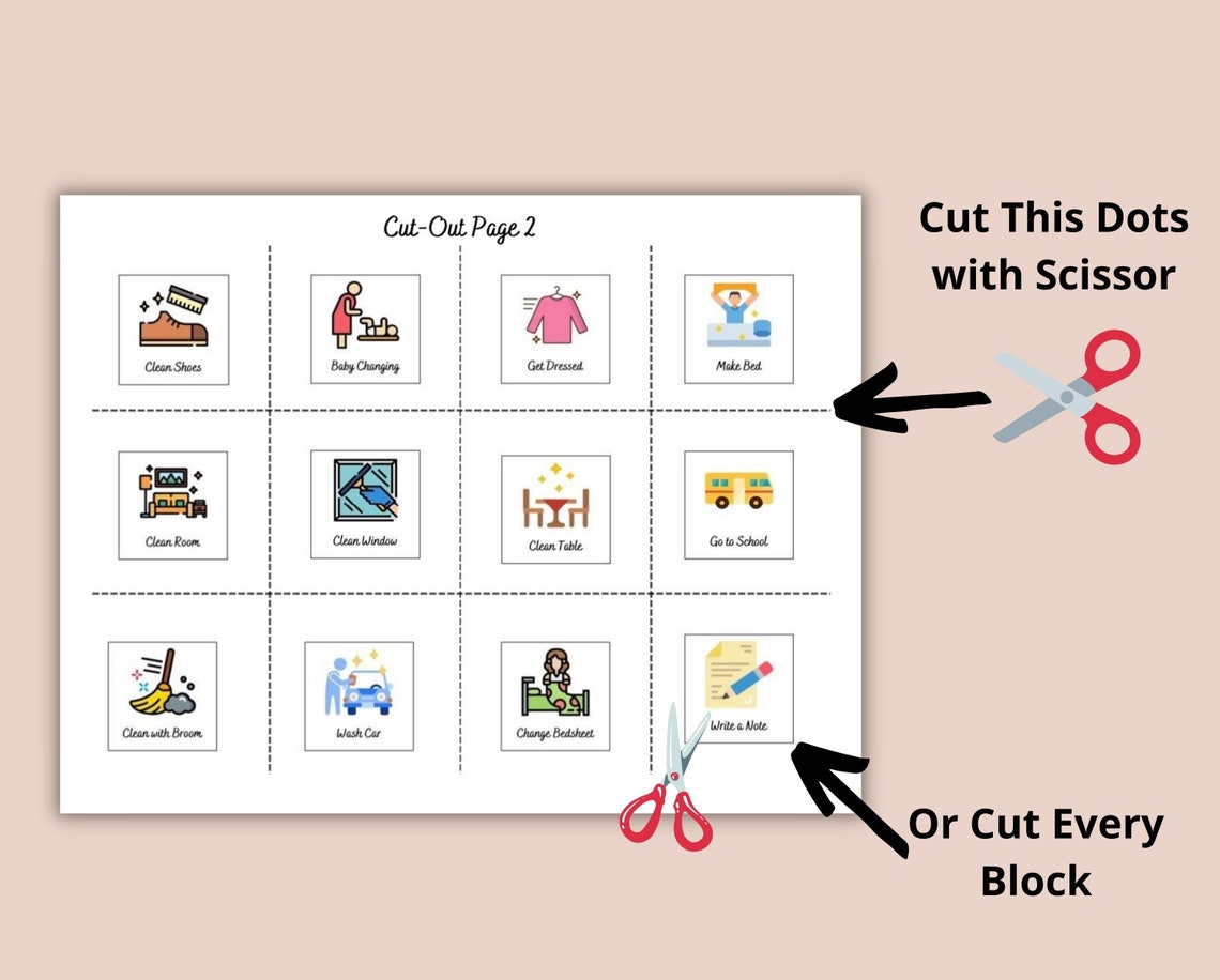 Printable Daily Visual Routine Chart With Cards Responsibility - Etsy
