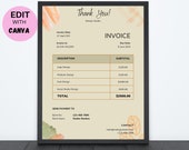 RECEIPT EDITABLE TEMPLATE printable Invoice Pink Invoice - Etsy