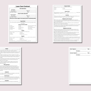 Lawn Care Agreement, Service Contract, Garden Care Agreement, Agreement ...