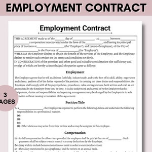 Employment Job Contract Agreement - Employment Job Service Contract ...