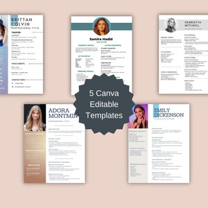 Actor Resume Bundle, Actor Resume Template With Headshot| 8.5 X 11 ...