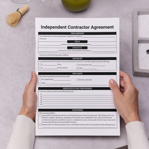 Editable Independent Contractor Agreement, Business Contract, Contract ...