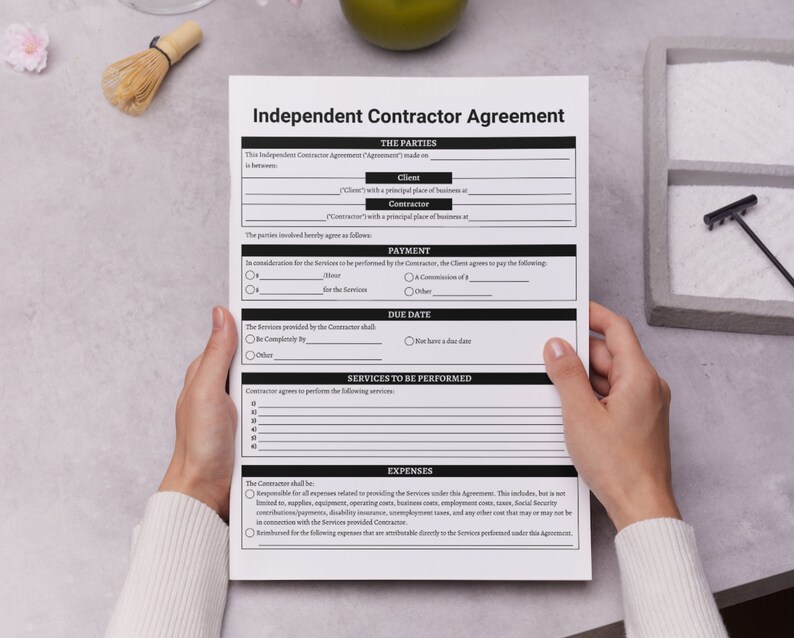 Editable Independent Contractor Agreement, Business Contract, Contract ...