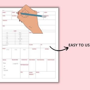 Nurse Report Sheet, Printable Nursing Brain, Icu Nurse, Patient Log PDF ...