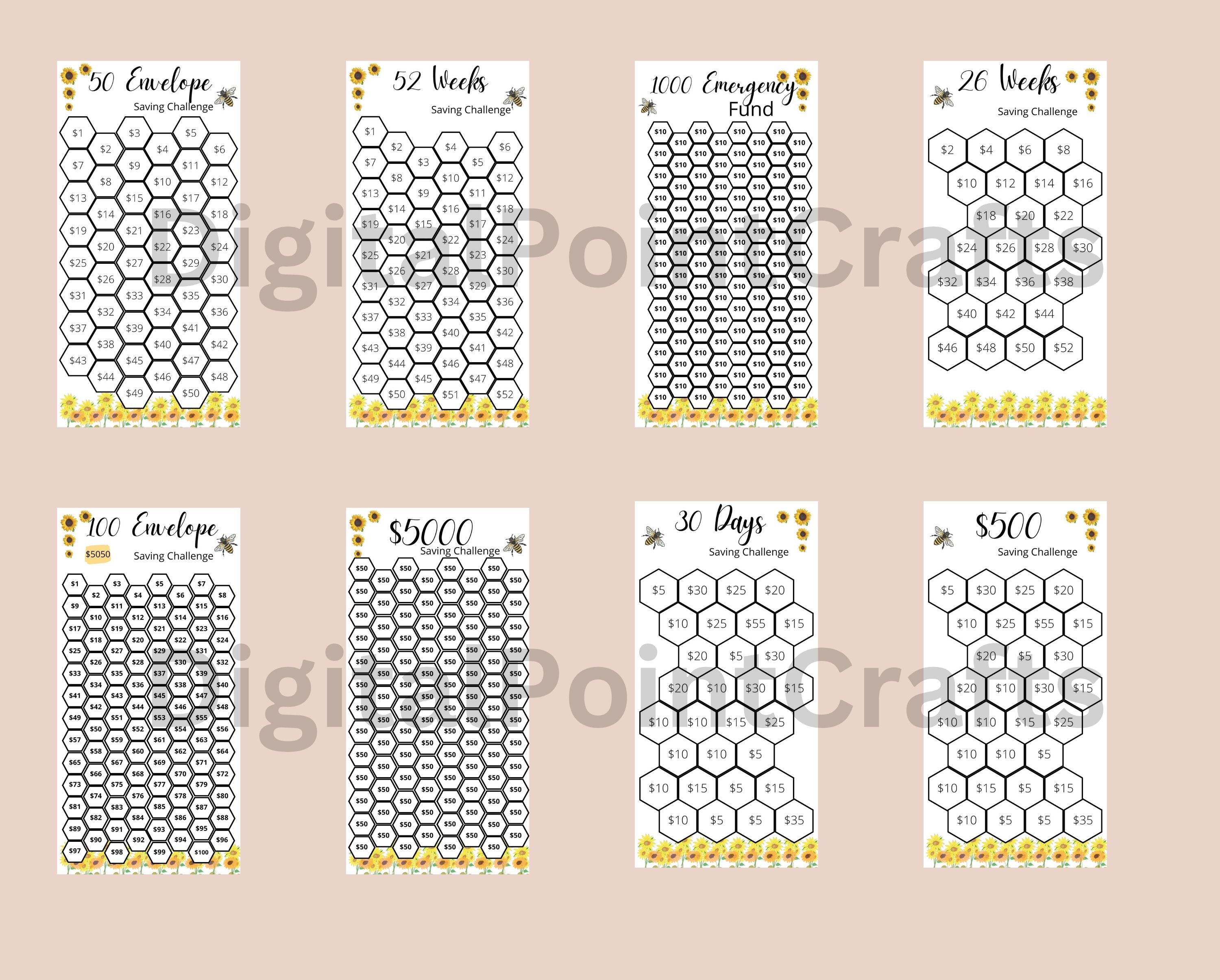 Mega Savings Challenge Bundle Savings Challenge Printable - Etsy