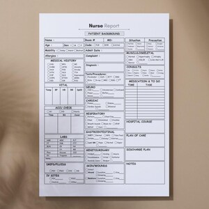 ICU Nurse Report Sheet | Printable Nurse Brain Sheet | Single-page ...