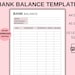 Bank Balance Printable Balance Sheet | Bank Summary | Finance | Savings ...