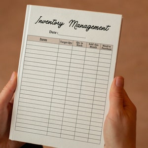 Editable Inventory Management, Inventory Checklist Sheet, Small ...