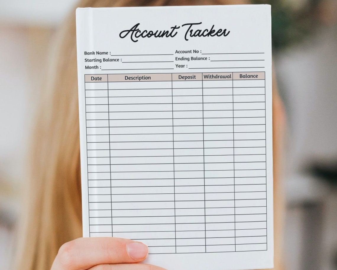 Account Tracker Printable Account Log Editale Bank Account - Etsy