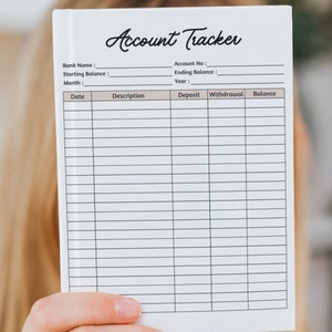 Account Tracker | Printable Account Log | Editale Bank Account Tracker ...