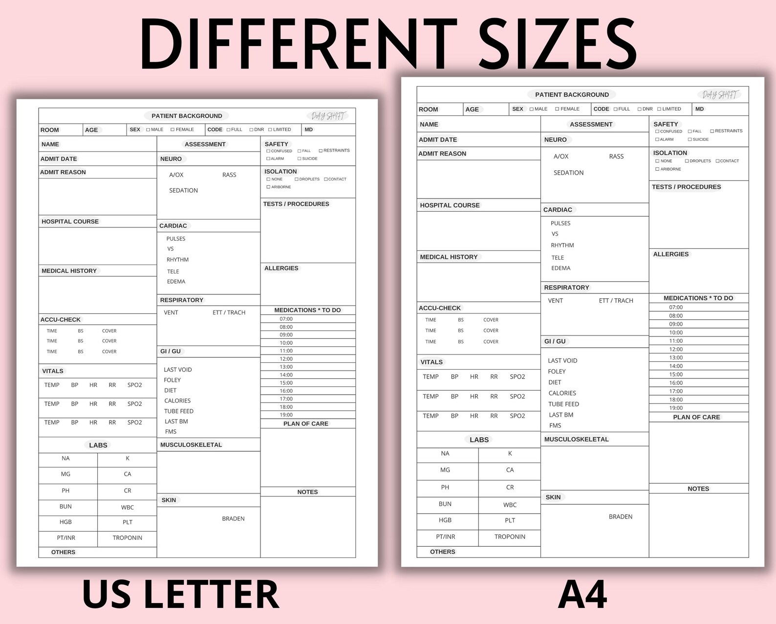 Nurse Report Sheet, Icu Nurse, Printable Nursing Brain, Patient Log PDF ...