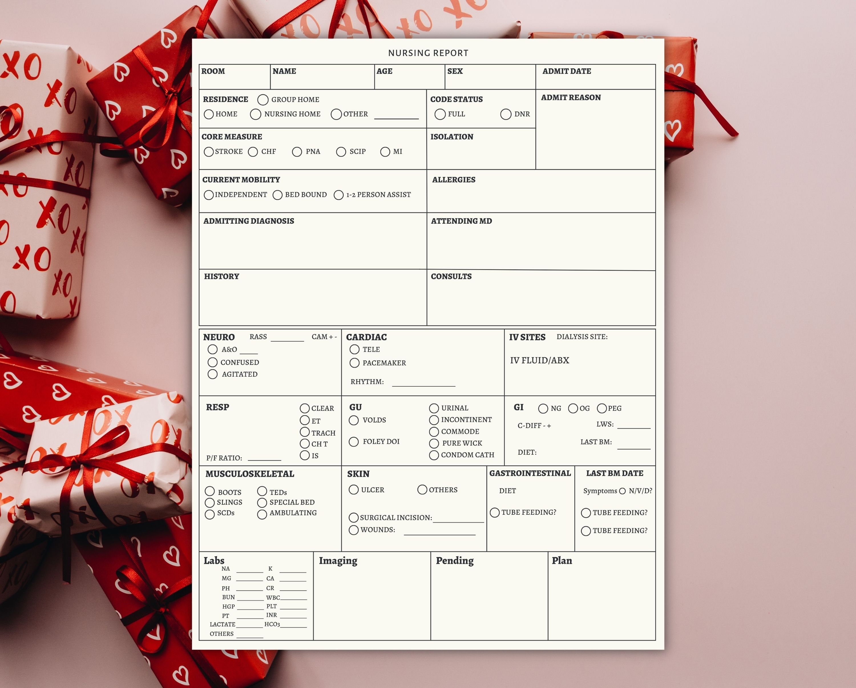 Nurse Report Sheet, Printable Nursing Brain, Icu Nurse, Med Surg ...