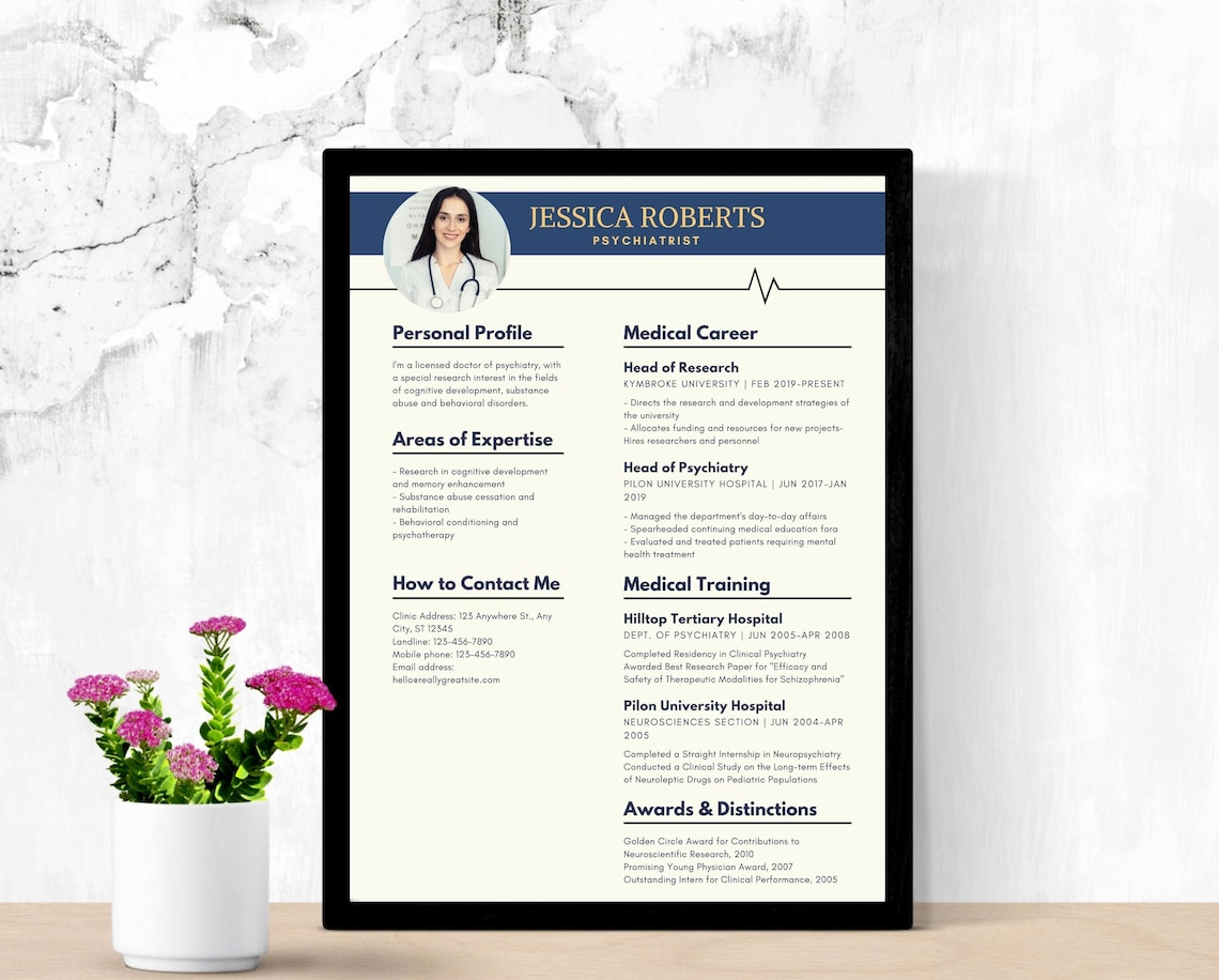 Doctor Resume Template, Nurse Resume Word, Apple Pages Mac | Medical ...