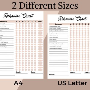 Kids Behavior Reward Chart Printable, Editable, Digital PDF Good ...