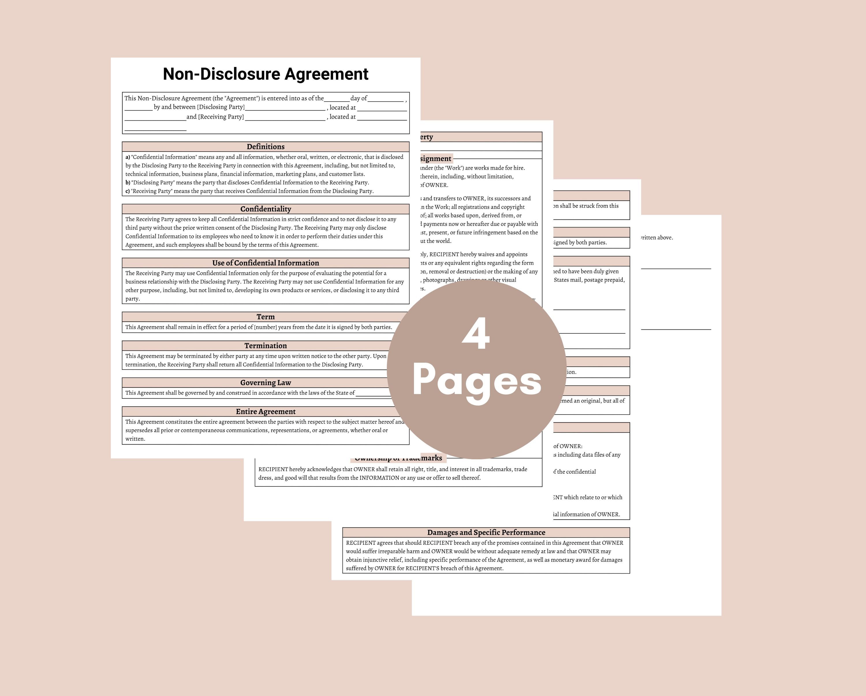 Non-disclosure Agreement Template, Contractor NDA, NDA Template ...