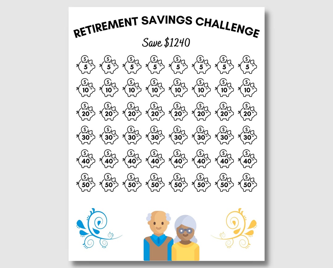 Retirement Savings Challenge Printable - Etsy Australia
