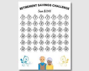 Retirement Savings Challenge Printable Any Budget A6 Size - Etsy