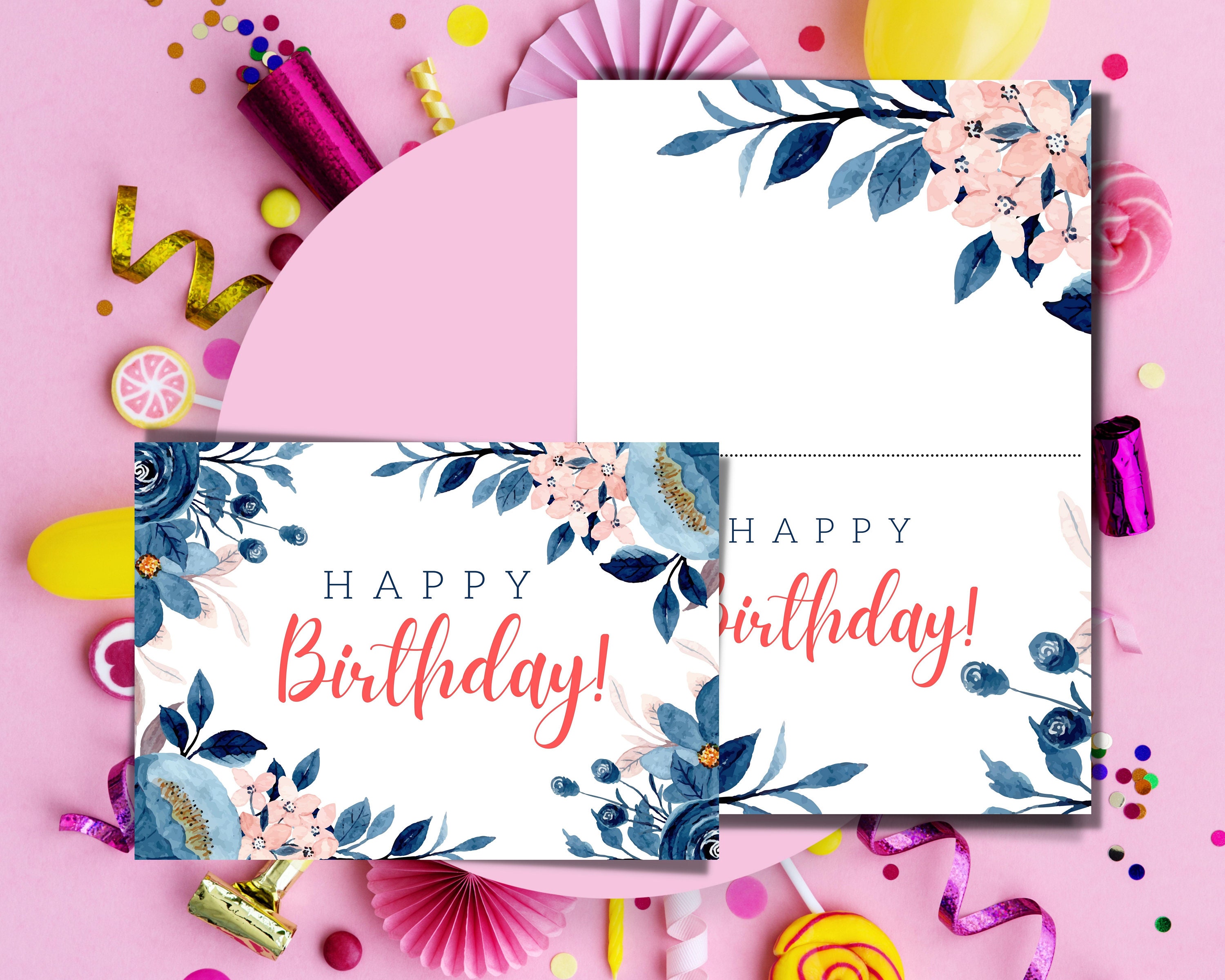 PRINTABLE EDITABLE Happy Birthday Card Instant/digital - Etsy