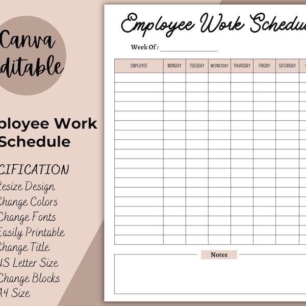 Employee Time Sheet Employee - Etsy