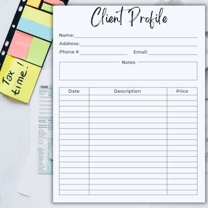 Editable Client Profile Template B2B Business Client Profile Printable ...