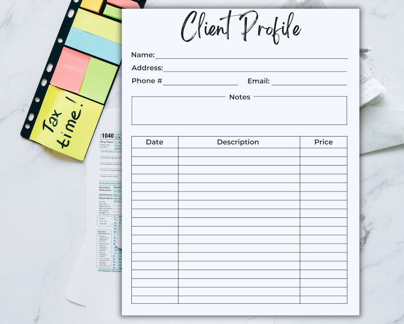 Editable Client Profile Template B2B Business Client Profile - Etsy