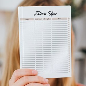 Business Follow Ups, Printable Customer Log, Small Business Customer ...