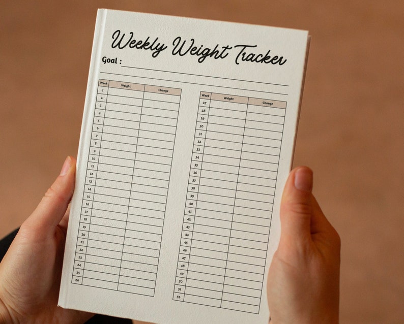 Weekly Weight Tracker Printable Weight Log Weight Loss - Etsy