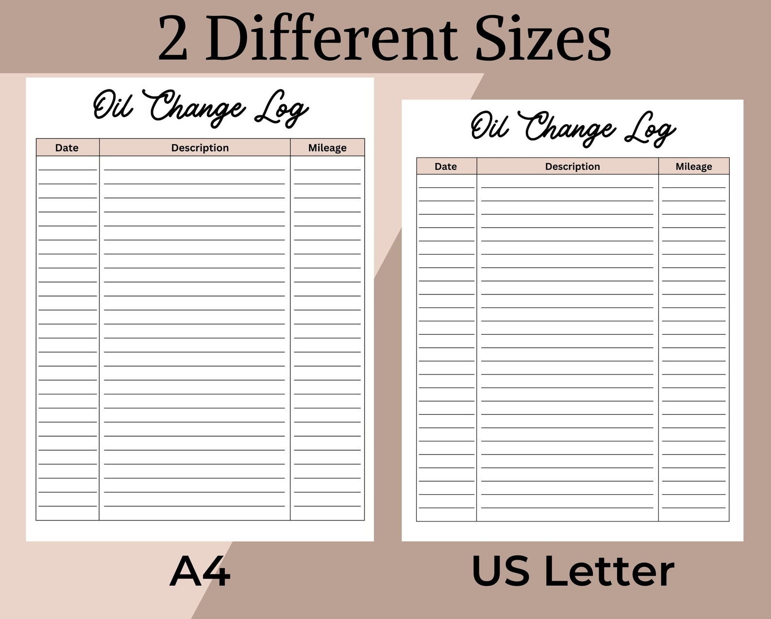 Oil Change Log Printable Oil Change Tracker Oil Filter - Etsy