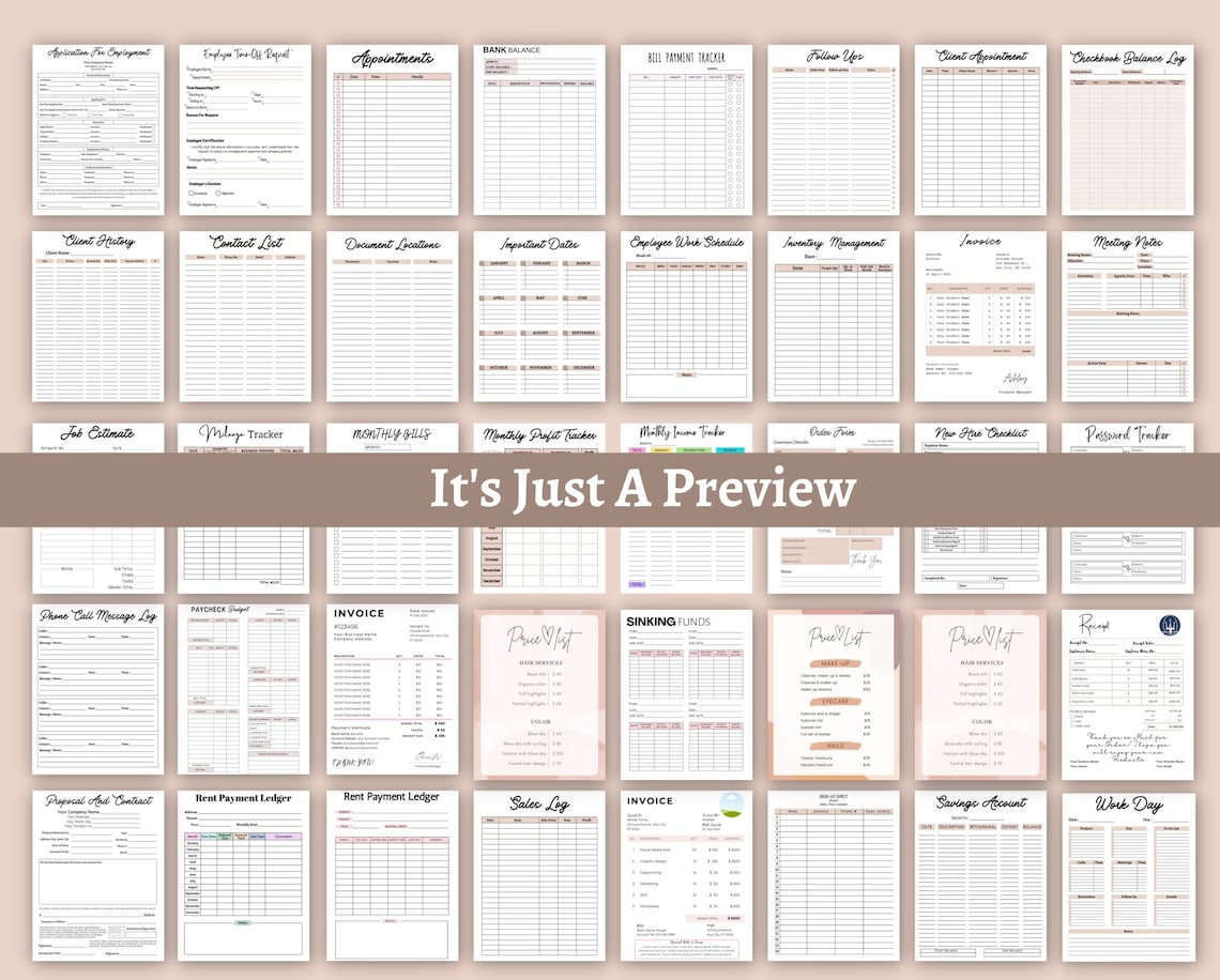 Business Templates Bundle, Fully Editable in Canva, Small Business ...