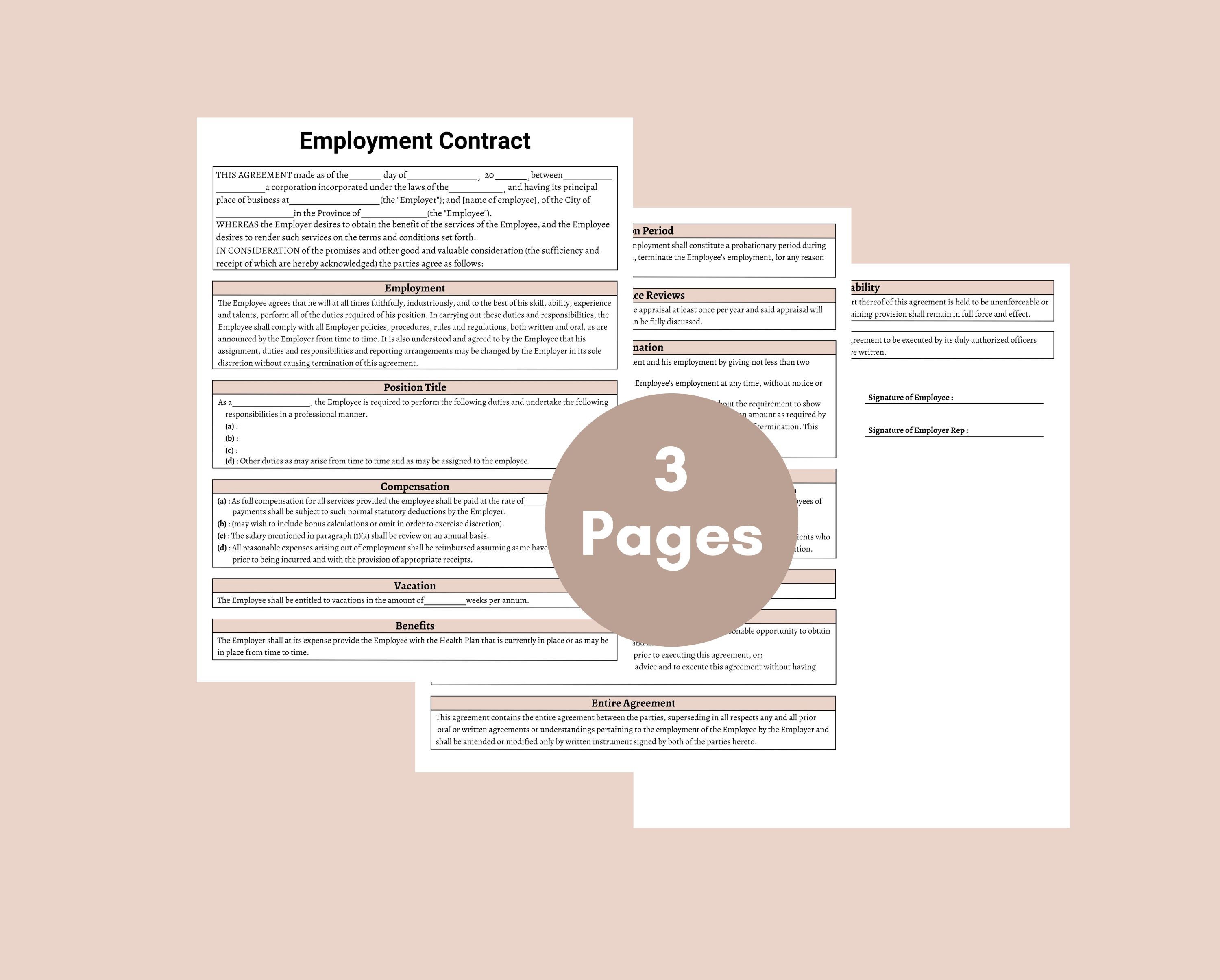 Employment Contract Agreement - Employment Job Service Contract ...