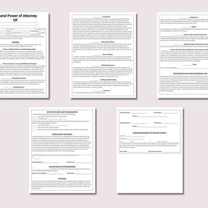 General Power of Attorney | General Power of Attorney Form | Editable ...