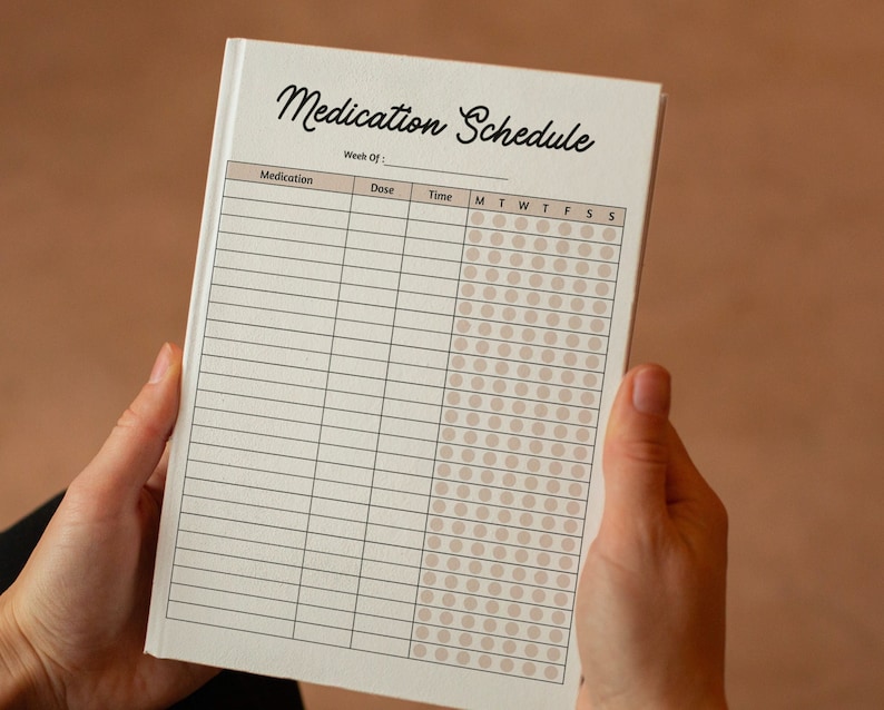 Medication Schedule Printable Medicine Intake Tracker - Etsy