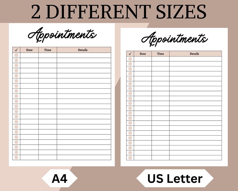 Appointment Tracker Meeting Tracker Reminder Client - Etsy