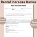 Rent Increase Notice Printable Word Form Landlord to Tenant - Etsy