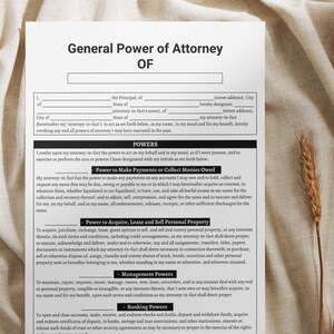 Editable General Power of Attorney | Printable POA Templates | General ...
