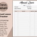 Printable Annual Leave Tracker | Editable Holiday Tracker | Work Leave ...