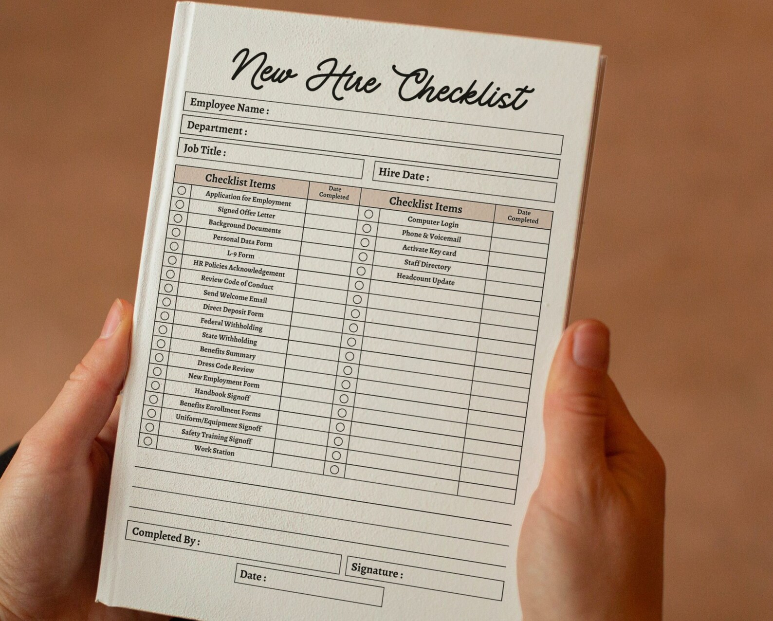 New Hire Checklist, New Hiring Forms, Onboarding New Hire List, New ...