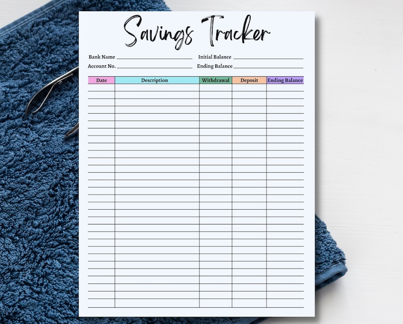 Editable Savings Tracker Savings Log Printable Savings - Etsy