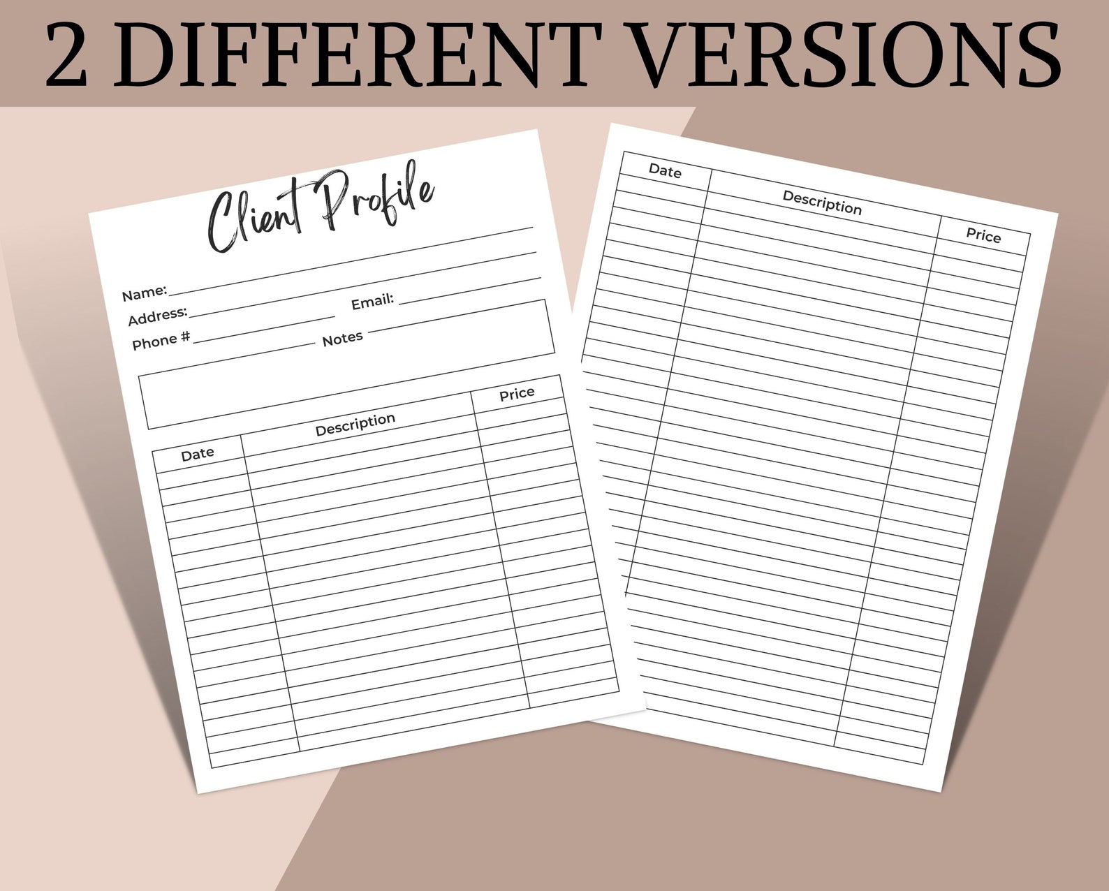 Editable Client Profile Template B2B Business Client Profile Printable ...