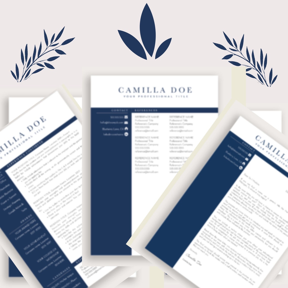 Modern Executive Resume Template Creative Professional and - Etsy