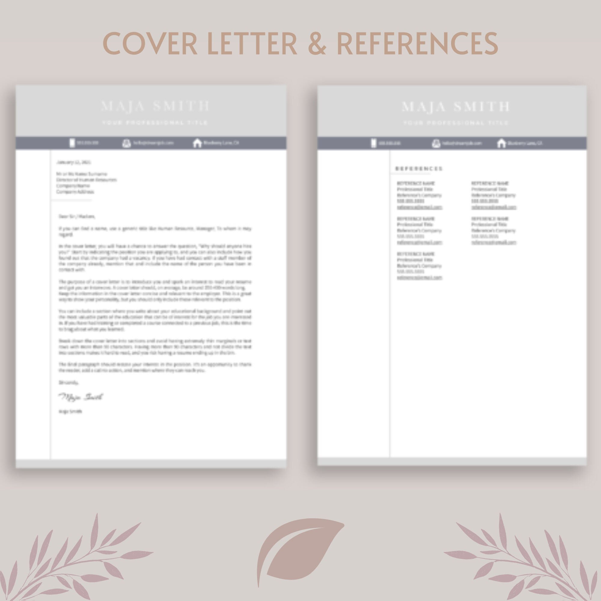 Clean Modern Executive Resume Template for Pages, Word & Mac Pages ...