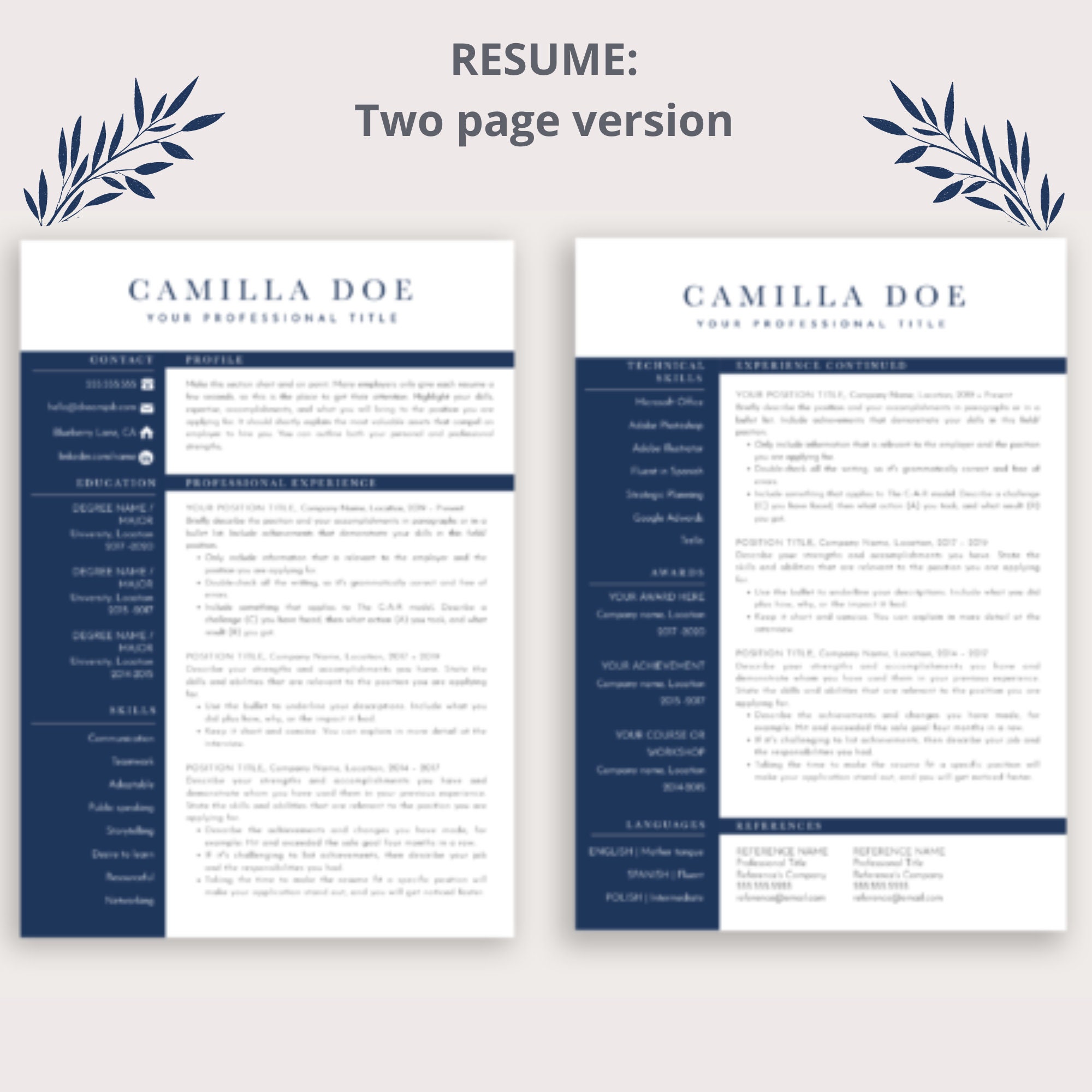 Modern Executive Resume Template Creative, Professional, and Clean ...